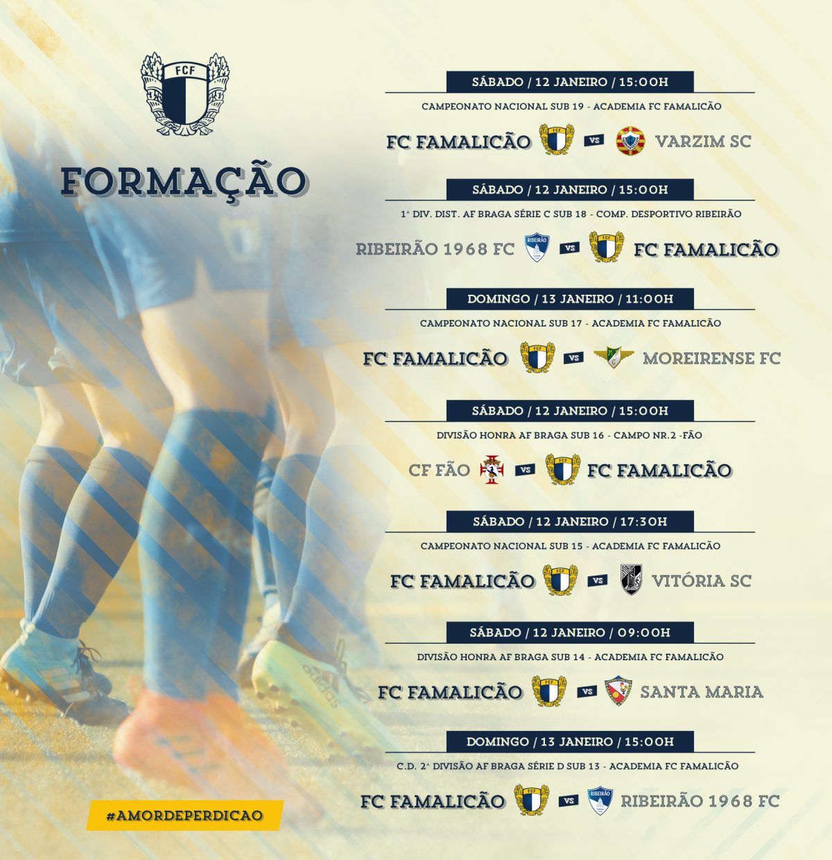 CalendÁrio Da FormaÇÃo 12 E 13 De Janeiro Fc Famalicão